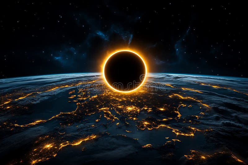 A Stunning View of a Solar Eclipse from Space, with the Dark Silhouette ...