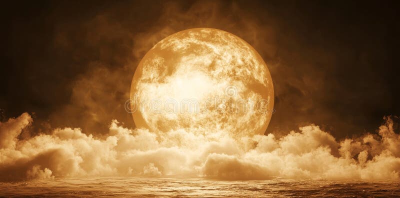 This is a Stunning View of a Solar Eclipse Surrounded by Orange and ...