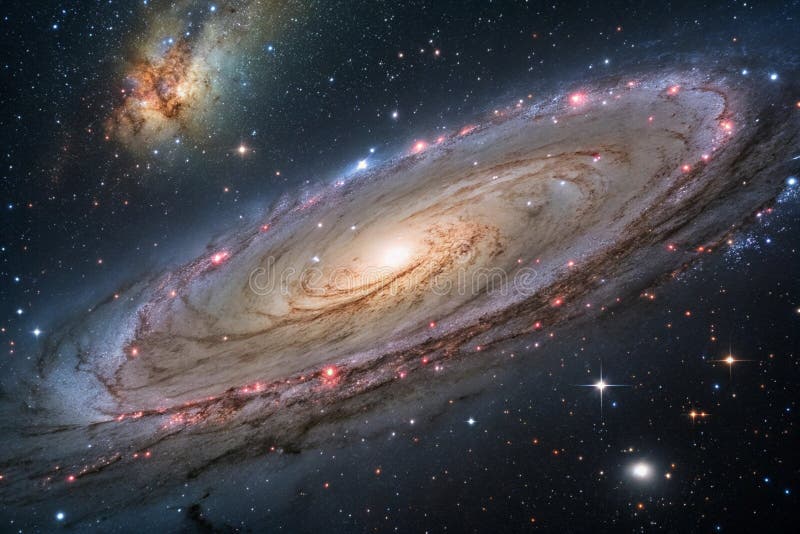 Spiral Galaxy and Stars View from Space Stock Illustration ...