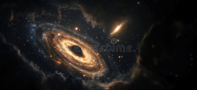 Stunning View of a Spiral Galaxy with a Black Hole at Its Center and ...