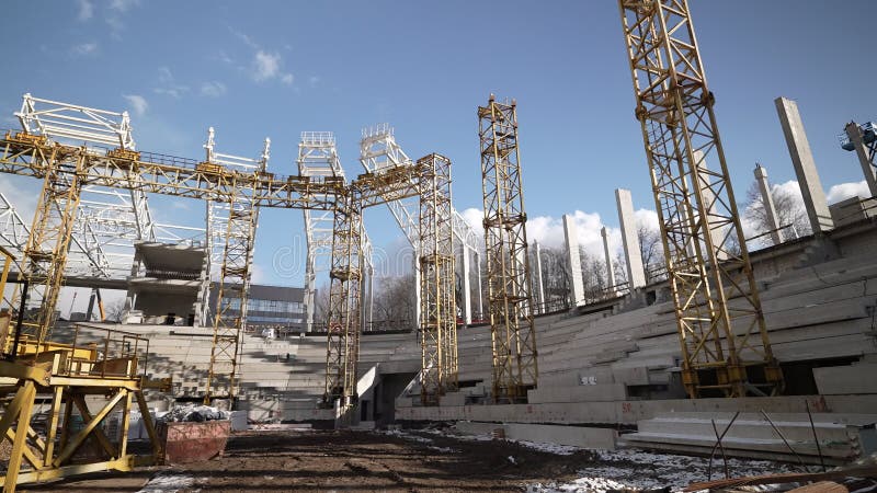 Stadium Construction Site Currently Under Development and Progressing ...