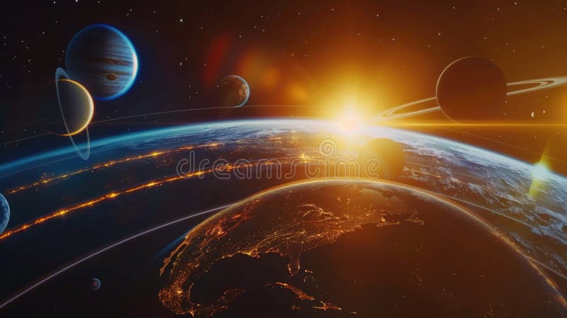 A Stunning View of the Sun, Earth, and Moon from Space. Perfect for ...