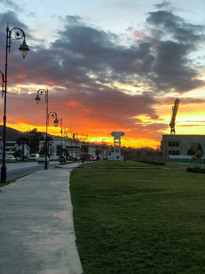Stunning View of the Sunset at the Golden Hour Stock Photo - Image of ...