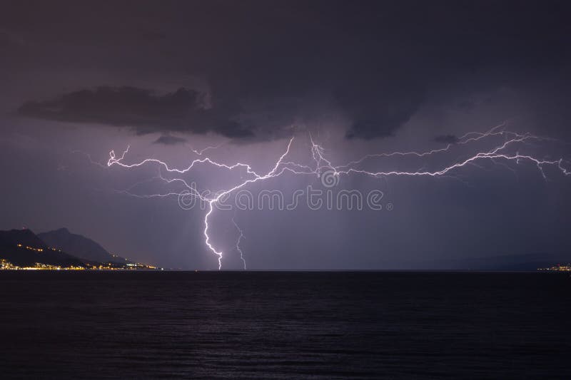 Stunning View of Thunder Rolling in Over the Shoreline of Split ...