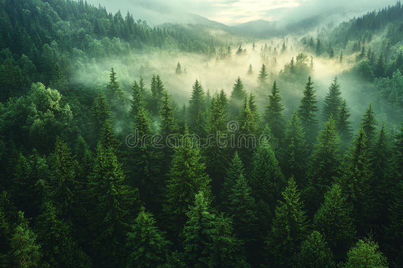 A Stunning View of a Tree-covered Mountain Summit, with an Endless ...