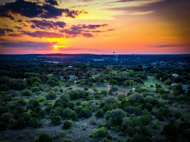 Stunning View of a Vibrant Sunset in the Texas Desert Stock Image ...
