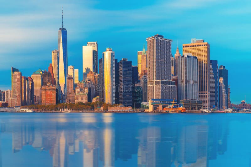 Stunning Views of the Lower Manhattan before Sunset, New York City ...