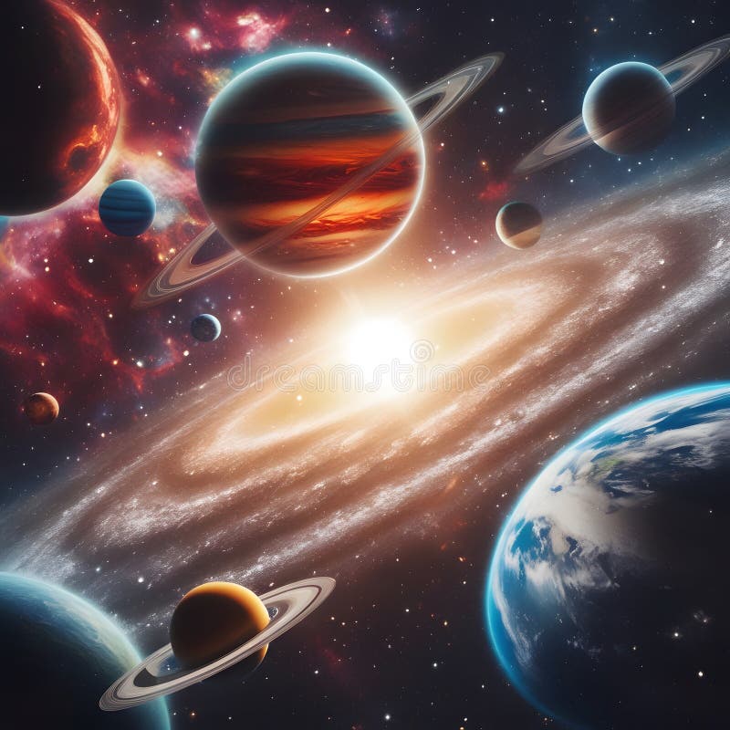 Stunning Views of the Solar System Galaxy, Generative AI. Stock Photo ...