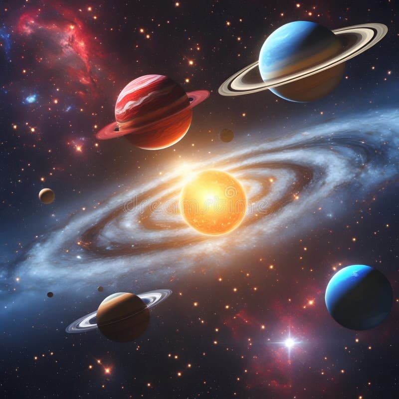 Stunning Views of the Solar System Galaxy, Generative AI. Stock Photo ...