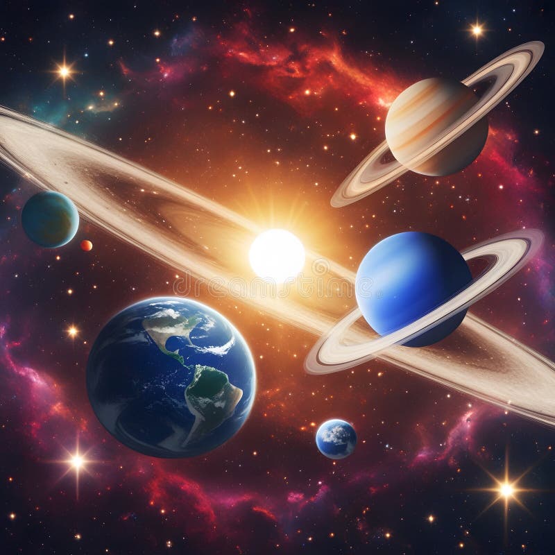 Stunning Views of the Solar System Galaxy, Generative AI. Stock Image ...