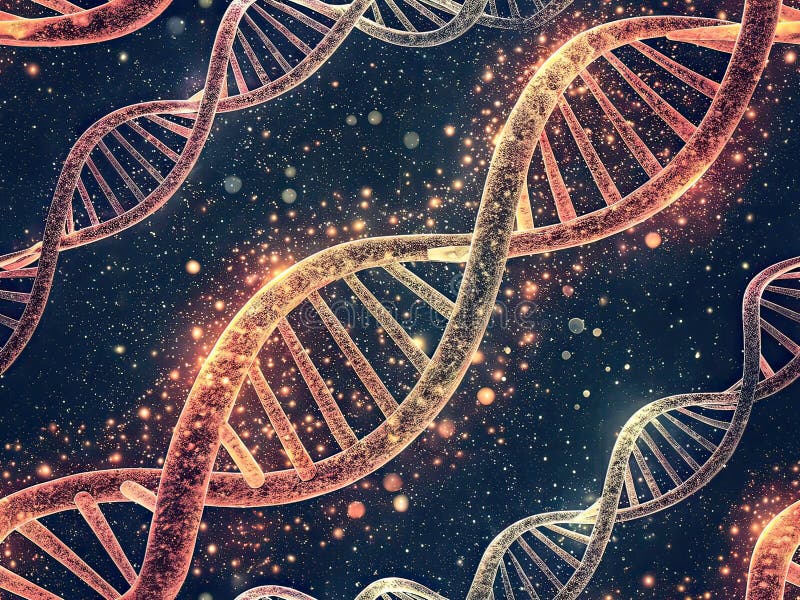 A Stunning Vintage DNA Strand Graphic a RetroInspired Scientific ...