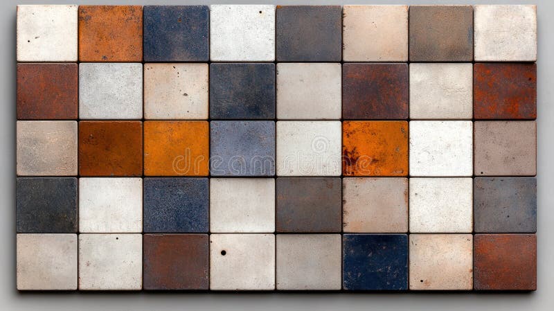 Vintage Patchwork Mosaic Stone Wall Texture with Circular Print Stock ...