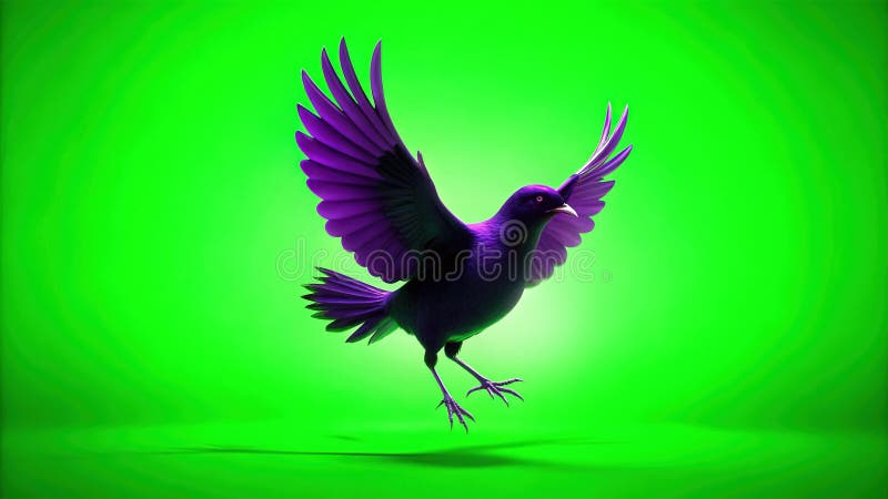 Stunning Violet Flying Chicken Loop Animation Seamless Motion Graphics ...