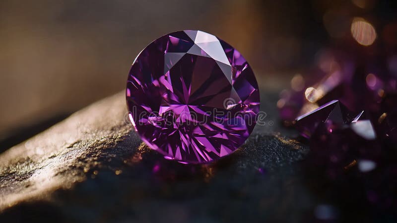 A Stunning Violet Gemstone Sparkling Under Soft Light Stock Photo ...