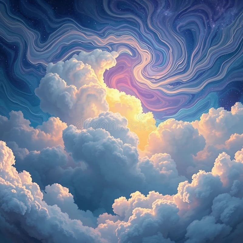 A Stunning Visual of Clouds Intertwined with a Spiral Pattern, Evoking ...