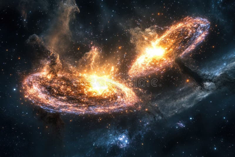 Stunning Visual of Colliding Galaxies Illuminated by Cosmic Phenomena ...