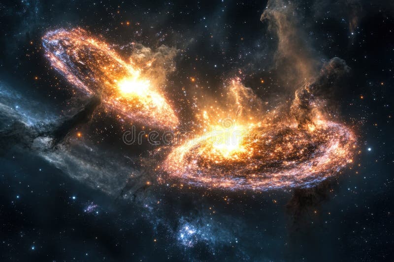 Stunning Visual of Colliding Galaxies Illuminated by Cosmic Phenomena ...