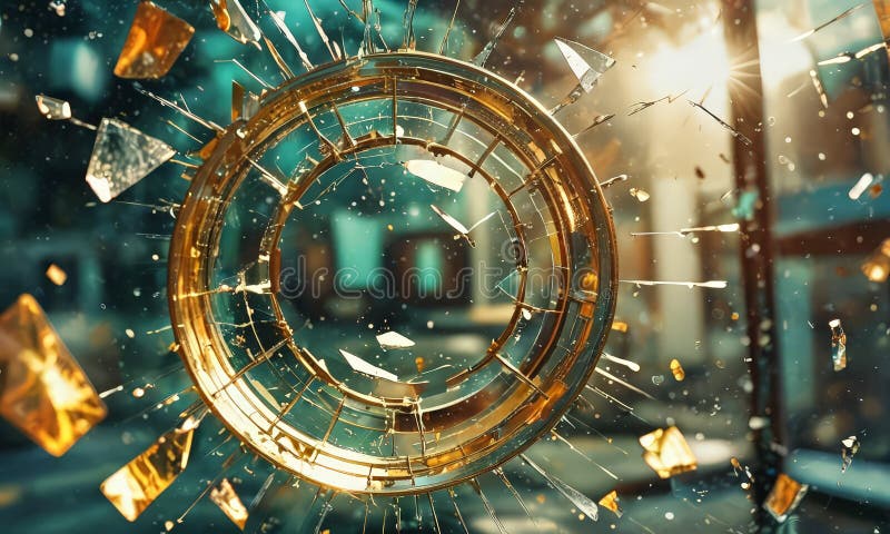 Clock with Broken Glass and Stock Illustration - Illustration of border ...