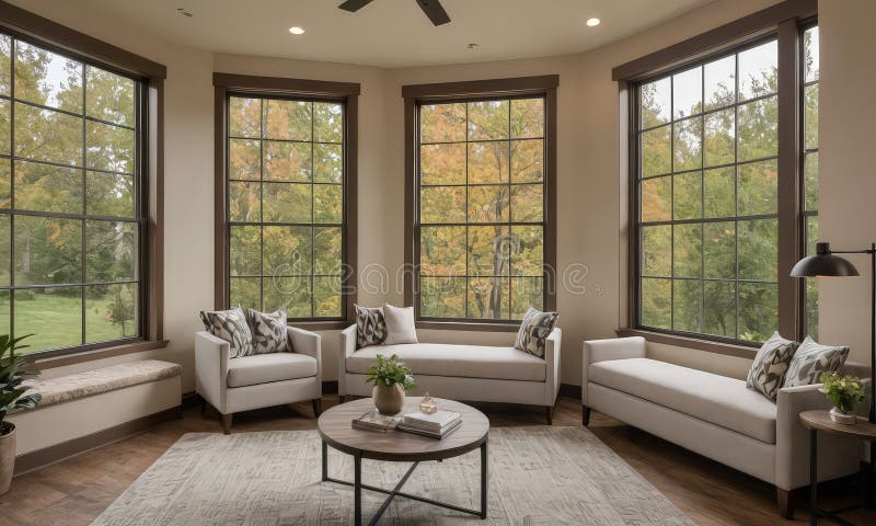 Living Room with Couch and Coffee Table Stock Illustration ...