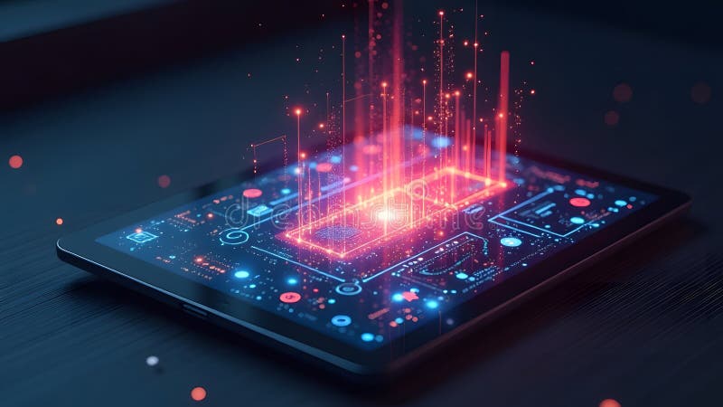 A Stunning Visual Depiction of a Futuristic Digital Interface Glowing ...