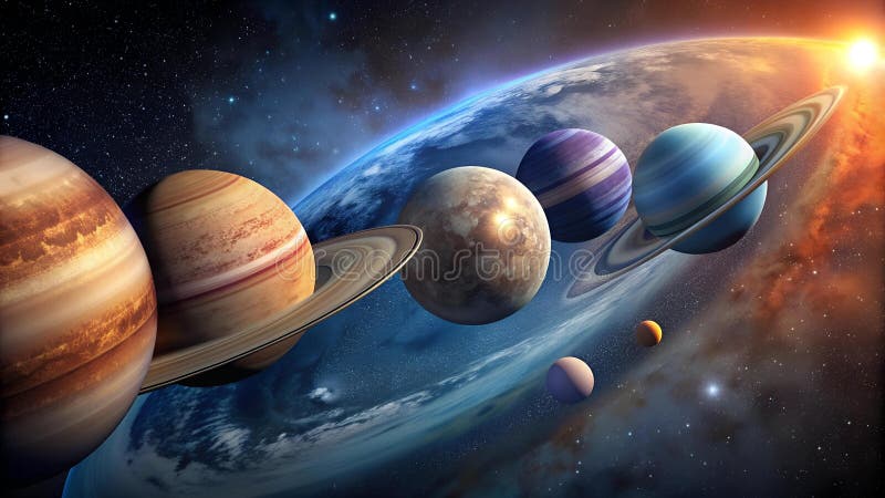 A Stunning Visual Depiction of the Planets Aligned in the Night Sky AI ...