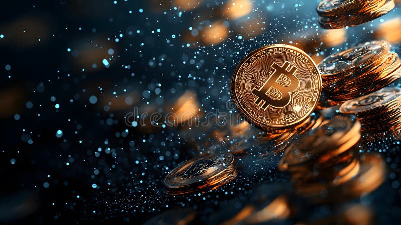 A Stunning Visual of Digital Coins Glittering Amidst a Sparkling Ether ...