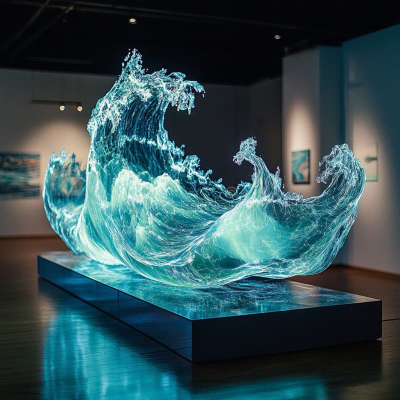 Stunning Visual Display of Fluid Waves in Art Installation, Captivating ...