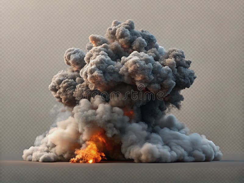 A Stunning Visual of a Dramatic Grey Smoke Explosion Against a Striking ...