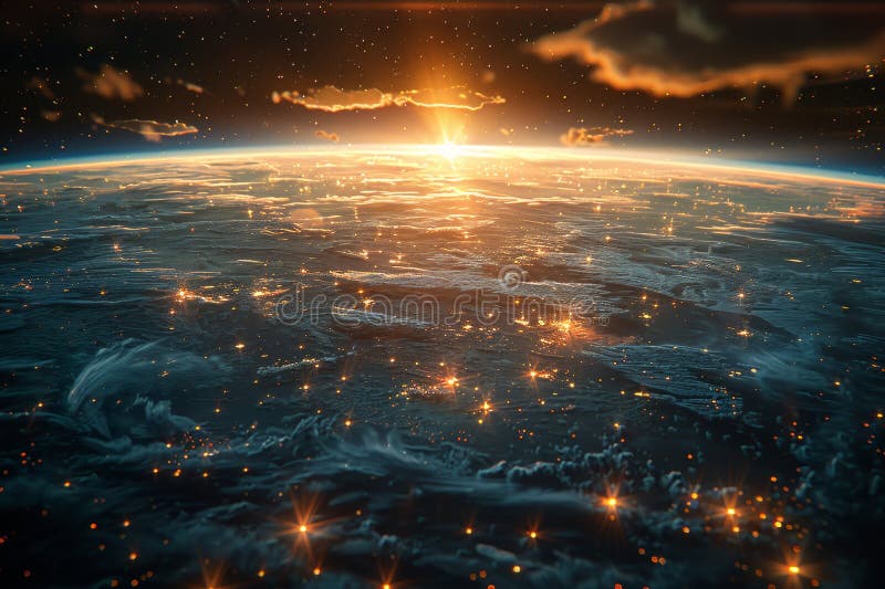 A Stunning Visual of Earth Surrounded by Stars and Distant Tiny ...