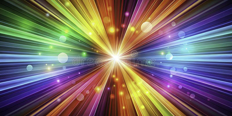 A Stunning Visual Feast Vibrant Radial Rainbow Rays Explode with Bokeh ...