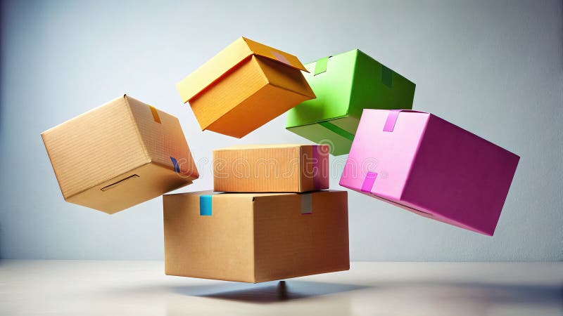 A Stunning Visual of Levitating Cardboard Boxes Innovative Product ...