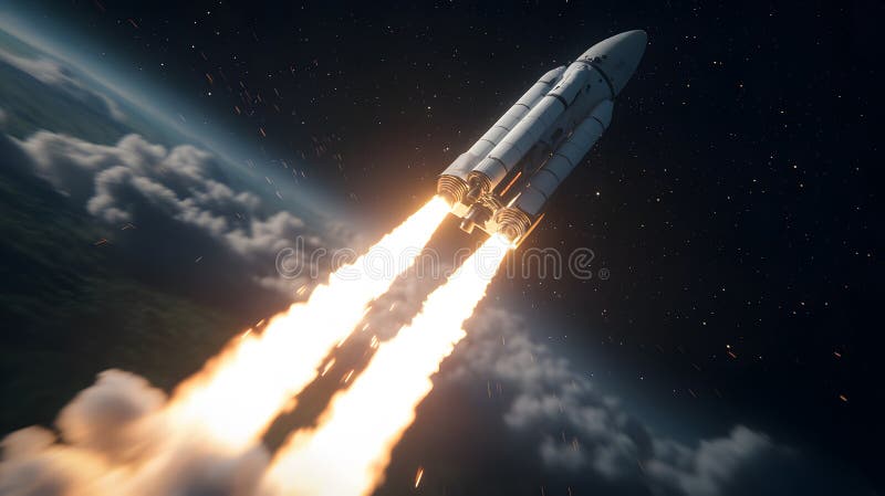 Stunning Visual of a Modern Cinematic Spaceship Launching into the ...