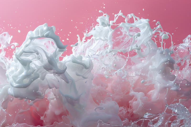 Stunning Visual Pink Background with White Ink and Water, Creating an ...
