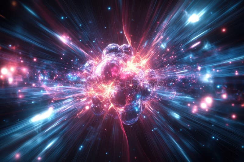 Stunning Visual Representation of Atomic Energy in a Vibrant, Abstract ...