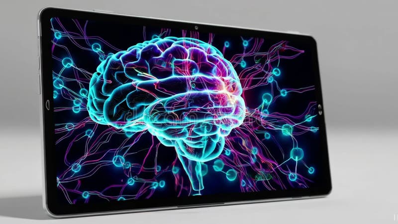 Brain Visualization Shot with Neon Effects and Dynamic Movement Footage ...
