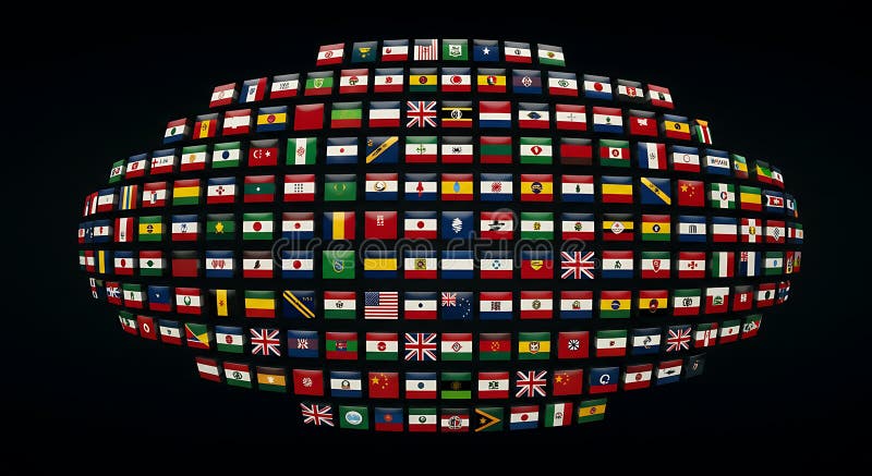 Global Unity: a World of Nations Stock Illustration - Illustration of ...