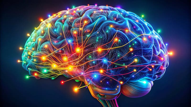 Stunning Visual Representation of a Vibrant Glowing Neural Network with ...