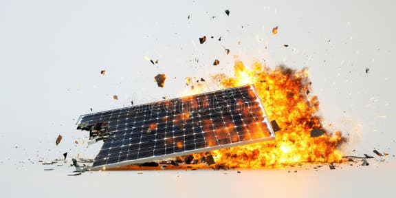 A Stunning Visual of a Solar Panel Exploding in Flames. the Powerful ...