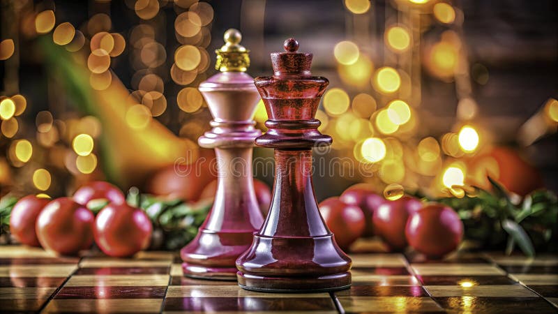A Stunning Visual Symphony Colorful Chess Pieces on a Classic Board ...