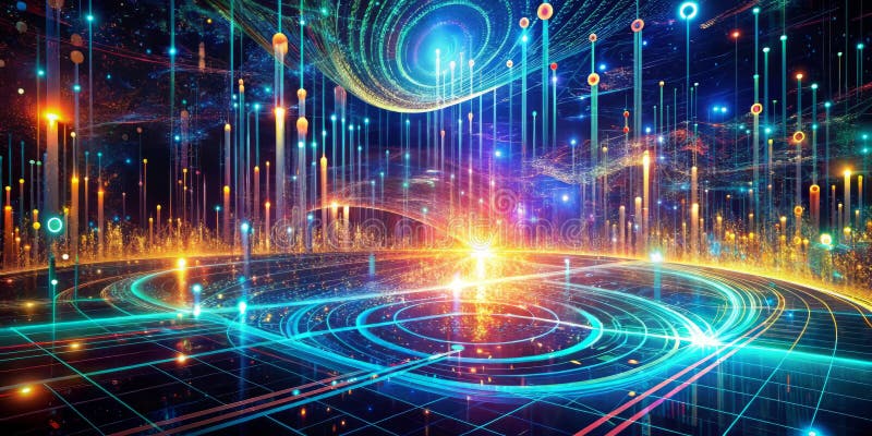 A Stunning Visual Symphony of the Future Binary Code Pulsating Circuits and Intricate AI ...