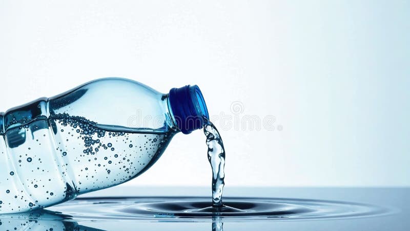 A Stunning Visual of Water Pouring from a Transparent Bottle Perfect ...