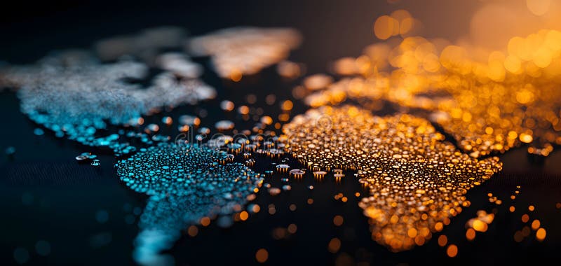 A Stunning Visual of a World Map Crafted with Beautiful Droplets and ...