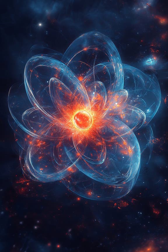 Stunning Visualization of Atomic Structure in Cosmic Artistry Stock ...