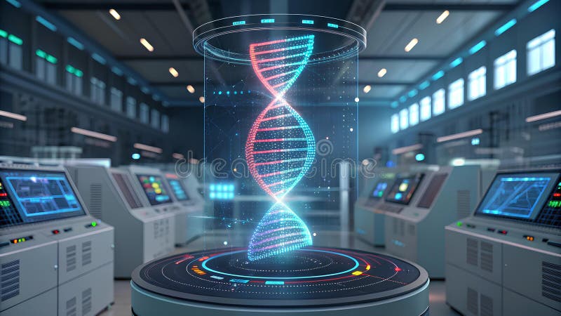 Stunning Visualization of Biotechnology Showcasing Holographic DNA ...