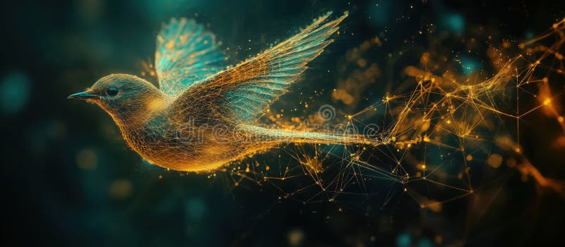 Stunning Visualization of Bird in Flight, Showcasing Digital Elements ...