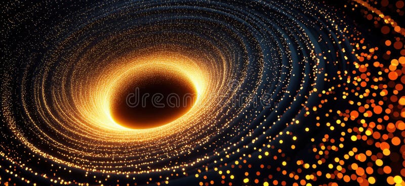 Stunning Visualization of a Black Hole with Swirling Golden Particles ...