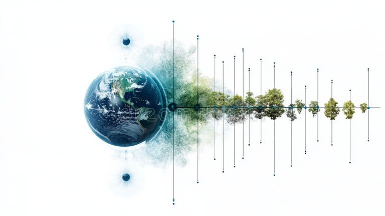 A Stunning Visualization of Earth Surrounded by Greenery, Symbolizing ...