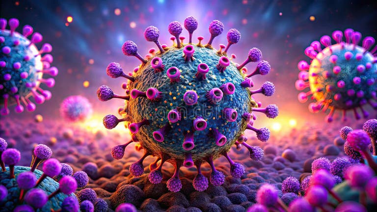 A Stunning Visualization of a Glowing Virus Molecular Structure in a ...