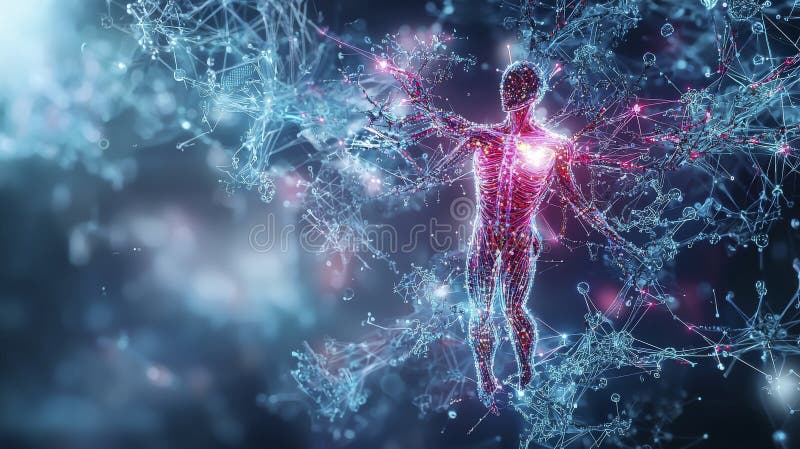 Stunning Visualization of Human Body in Glowing Data Digital Realm 3d ...