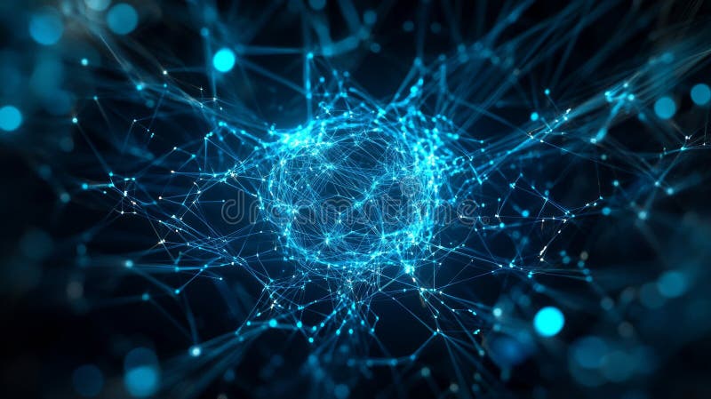 A Stunning Visualization of Interconnected Blue Nodes on a Dark ...